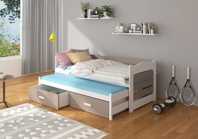 Postel dvojitá TIARRO 180x80 bílá – hříbková