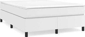 Box spring postel s matrací bílá 140 x 190 cm umělá kůže 3144603