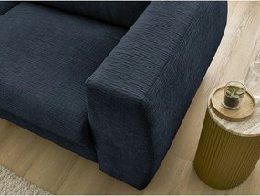 Tmavě modrá žinylková pohovka na každodenní spaní/rozkládací 220 cm Hugo – Bobochic Paris