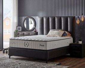Čalouněná postel PRADA s matrací - černá 200 × 200 cm