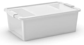 Bílý plastový úložný box s víkem 55x35x19 cm Bi-Box M – KIS