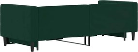 Válenda s přistýlkou tmavě zelená 80 x 200 cm samet 3196686