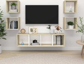 vidaXL 5dílný set TV skříněk kompozitní dřevo [3079621] Barva: šedá s vysokým leskem