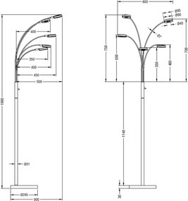 Stojací lampa Rennes