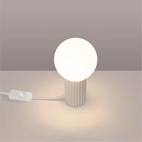 Krémová stolní lampa se skleněným stínidlem (výška 19 cm) Orbital – Sollux