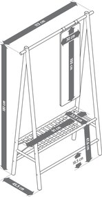 Tchibo - Otevřená šatní skříň se zrcadlem - barva: hnědá