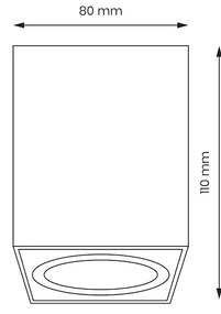 Stropní svítidlo Bima Square, 1x bílé kovové stínítko