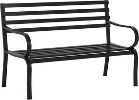 Outsunny zahradní lavička pro 2 osoby s nosností 240 kg - venkovní a vnitřní nábytek 127 x 58 x 82 cm černá | Aosom