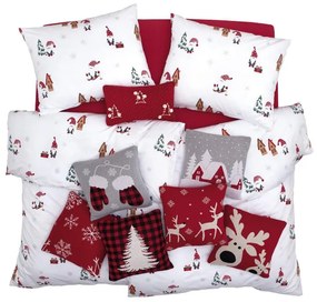 SCANquilt povlečení KLASIK santa bíločervenozelená 140 x 200/70 x 90 cm
