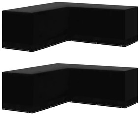 Plachty na zahradní nábytek 2 ks tvar L 12 oček 250x250x90 cm 3082835