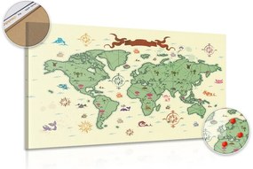 Obraz na korku originální mapa světa