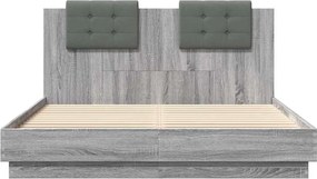 Rám postele s čelem šedý sonoma 140 x 200 cm kompozitní dřevo 3209924