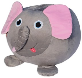 Sedací vak slon Dumbo, šedá/růžová