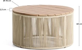 Kulatý zahradní konferenční stolek s deskou z akácie ø 70 cm Dandara – Kave Home