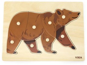 Viga Dřevěná montessori vkládačka - medvěd