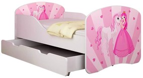 Dětská postel - Princezna s poníkem 140x70 cm + šuplík