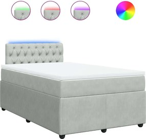 Box spring postel s matrací světle šedá 120x190 cm samet 3289992