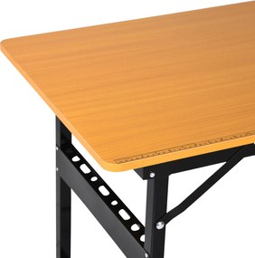 HOMCOM Skládací pracovní stůl s pravítkem Nosnost 100 kg 100x60x75,5 cm Přirozená a černá