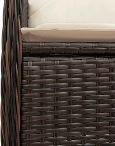 7dílný zahradní bistro set s poduškami hnědý polyratan 3277068
