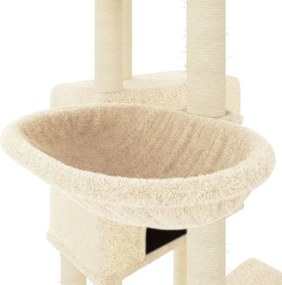 Škrabadlo pro kočky se sisalovými sloupky krémové 122 cm 172052