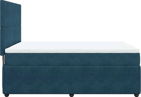 Box spring postel s matrací tmavě modrá 140x190 cm samet 3292332