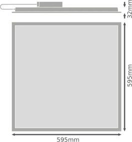 LED panel LEDVANCE ECO HLO Backlite 600x600mm 46W/4000K neutrální bílá