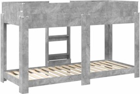 Patrová postel pro děti Betonově šedá 75 x 190 cm 3410542