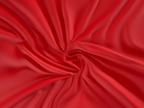 Kvalitex Luxusní Saténové prostěradlo červené  Bavlna Satén, 90x200+15 cm