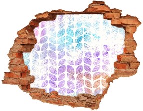 Wallmuralia Nálepka 3D díra na zeď Barevné listí 90x70 cm