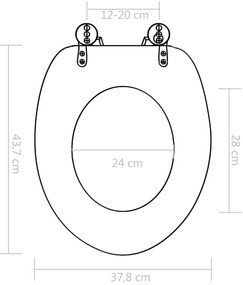 vidaXL WC sedátko s funkcí pomalého sklápění 2 ks MDF motiv kamínků