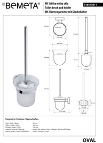 Bemeta Design OVAL: WC štětka -