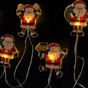 Solight LED okenní řetěz - Santa, 6x LED, přísavný, 120cm, 2x AA