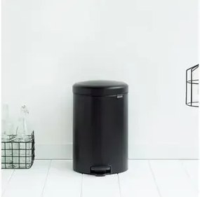 Brabantia Newicon Pedálový odpadkový koš 20 L černý matný / průměr 29