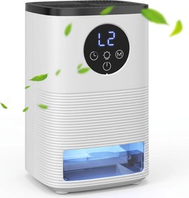 HOMCOM tichý mini odvlhčovač 1,4 l s RGB světlem, bílý