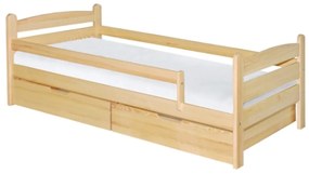Dřevěná dětská postel s zásuvkami Mauricius 90x200