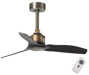 FARO Barcelona FARO 33429- Stropní ventilátor JUST FAN černá/zlatá pr. 81 cm + dálkové ovládání 33429