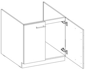 MONZA o | dolní skříňka 80 ZL 2F dřezová | 80 cm | černá/ořech okapi