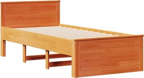 Postel bez matrace s čelem voskově hnědá 75 x 190 cm borovice 3308791