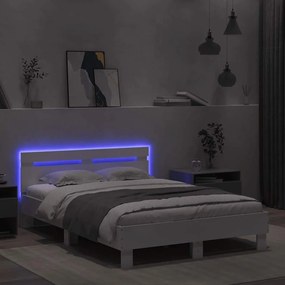 Rám postele s čelem a LED osvětlením bílý 120 x 200 cm 3207553