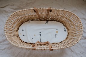 Dětské bavlněné prostěradlo do košíku  I LOVE 75x90 cm bílé