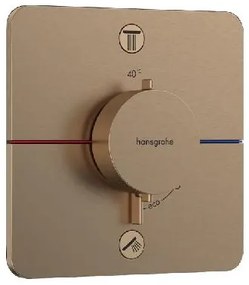 Hansgrohe ShowerSelect Comfort - Termostatická baterie pod omítku, pro 2 spotřebiče, kartáčovaný bronz 15583140