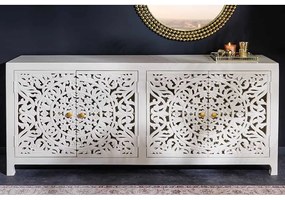 Massive home | Ručně vyráběný příborník MARRAKESCH 170cm bílé mangové dřevo