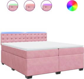 Box spring postel s matrací růžová 200x200 cm samet 3288719