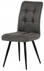 Jídelní židle šedá látka dekor broušená kůže nohy černý kov DCL-D1250 GREY3