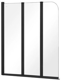 Besco Vanová zástěna PRIME BLACK 3 120140 (120x140 cm | Transparent)