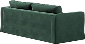 Potah na pohovku IKEA  Karlstad 3-místná, nerozkládací, dlouhý barva zelená látka lesklé, sametová