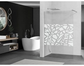 Mexen Kioto sprchová zástěna 80x200 cm 8 mm, chrom, bílé provedení, 800-080-101-01-85