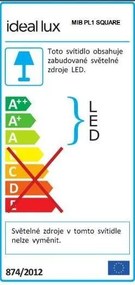 ILUX 202921 LED Venkovní stropní svítidlo Ideal Lux Mib PL1 square 202921 1x20W hranaté IP65 - IDEALLUX