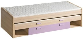 LIMO L16 výsuvná postel s úl. prostorem jasan/fialová