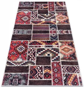 Dywany Luszczow Kusový koberec ANDRE pratelný 2305 orientální patchwork protiskluz, bordó / hnědá Rozměr koberce: 160 x 220 cm